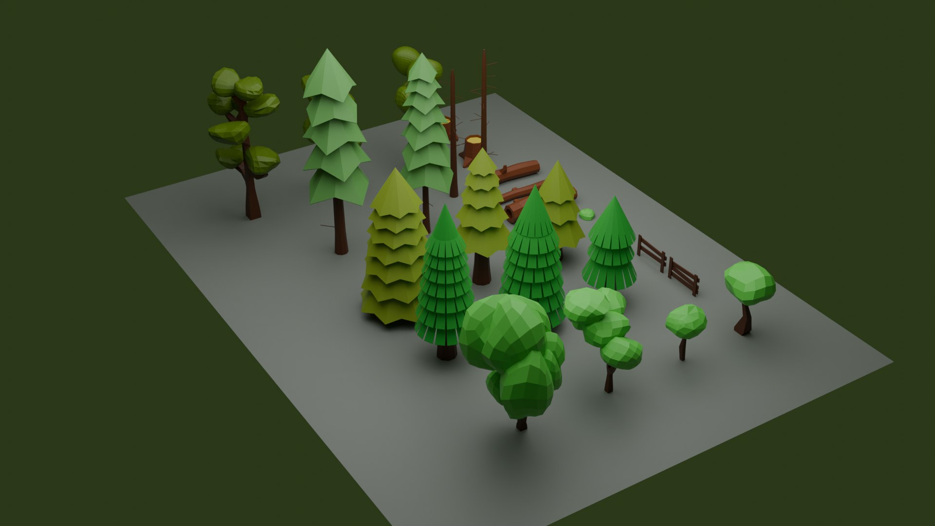 3D Low Poly Tree Pack Stylized Forest Environment Model - TurboSquid ...