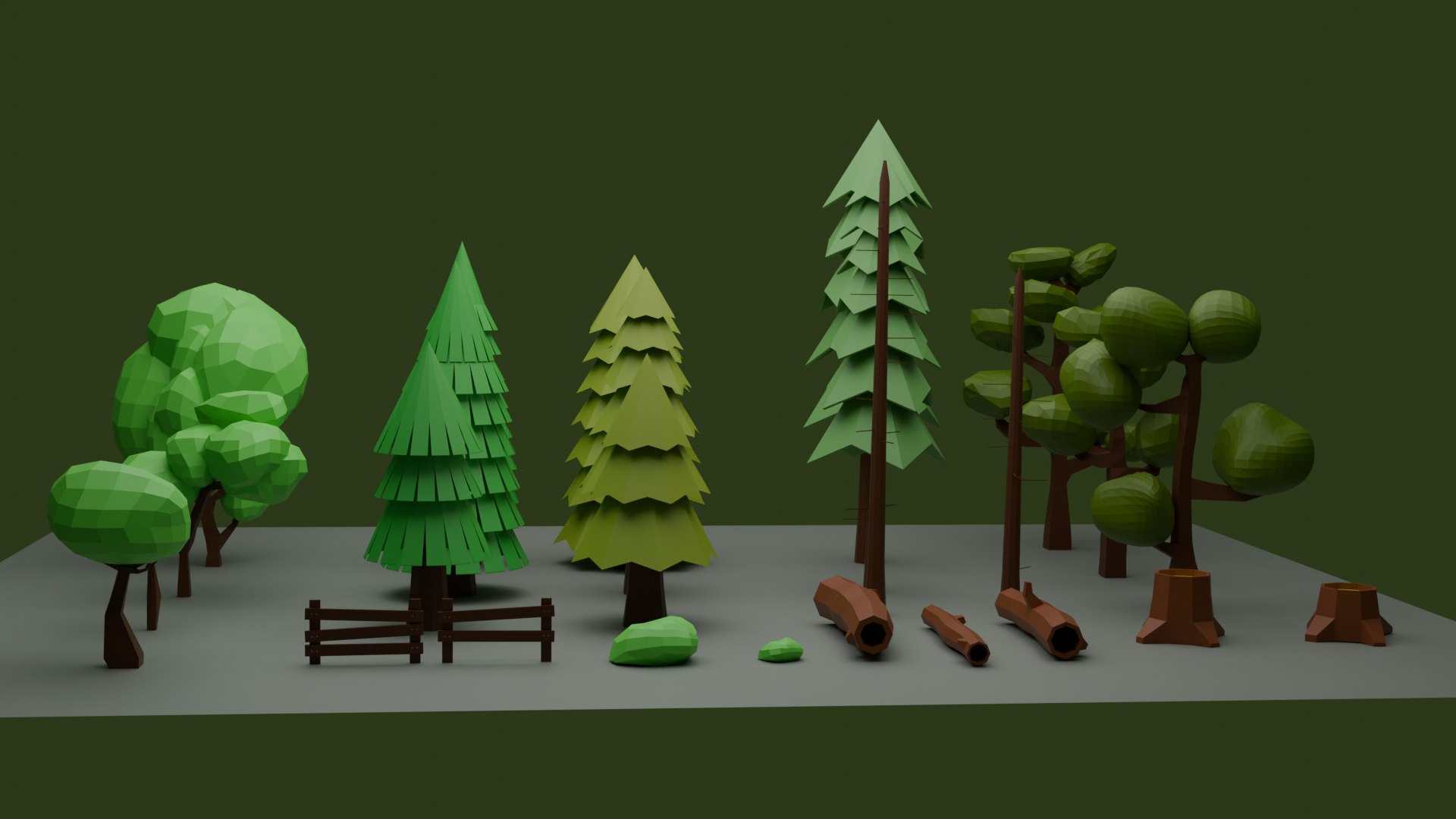3D Low Poly Tree Pack Stylized Forest Environment Model - TurboSquid ...