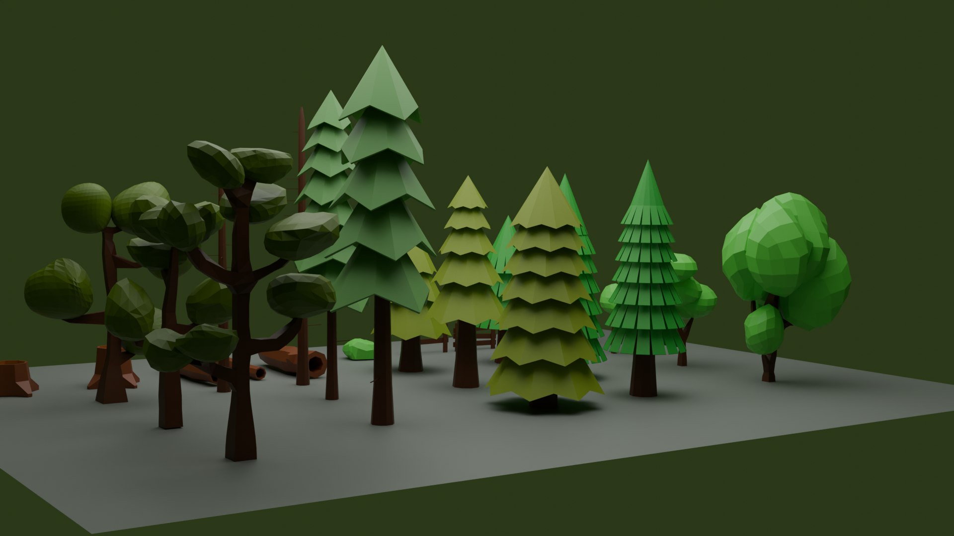 3D Low Poly Tree Pack Stylized Forest Environment Model - TurboSquid ...