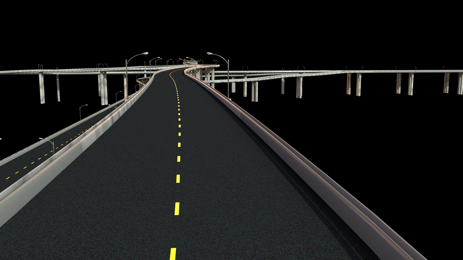 3D Bridges Road Junction - TurboSquid 2390803