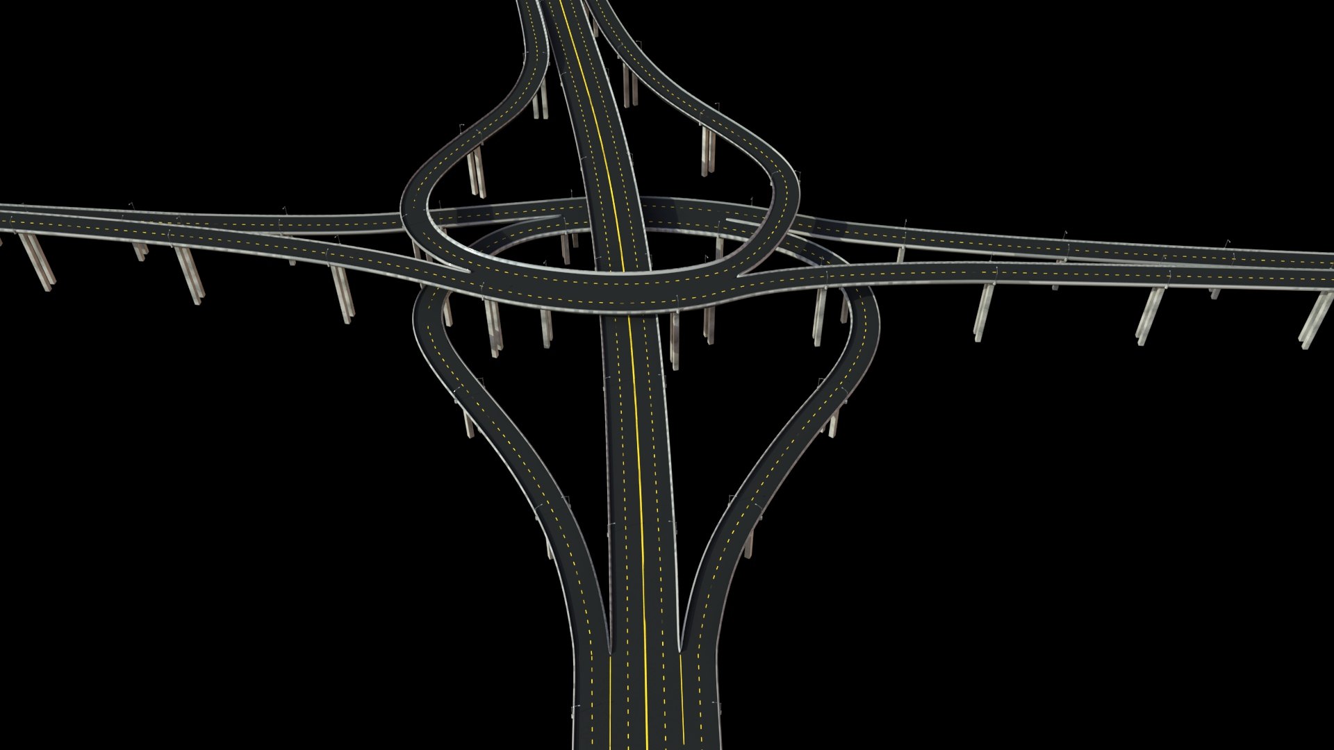 3D Bridges Road Junction - TurboSquid 2390803