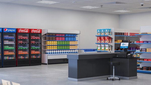 3D Interior And Exterior Grocery Store model - TurboSquid 1767176