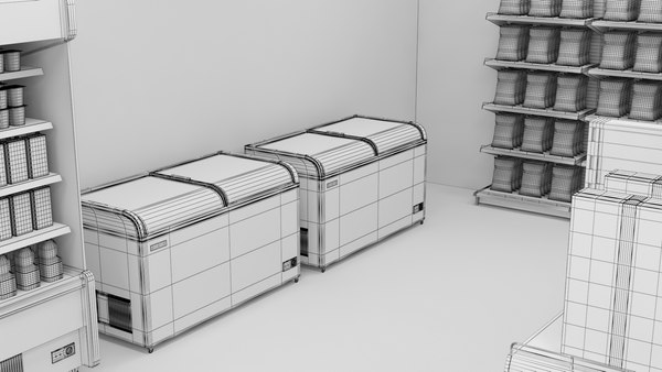 3D Interior And Exterior Grocery Store model - TurboSquid 1767176