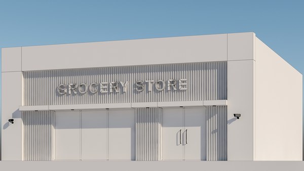 3D Interior And Exterior Grocery Store model - TurboSquid 1767176
