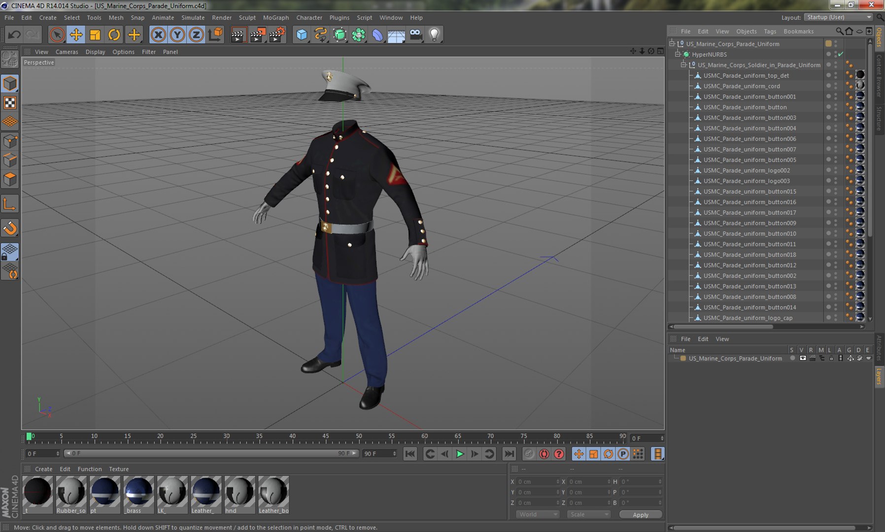 3D Marine Corps Parade Uniform Model - TurboSquid 1178470