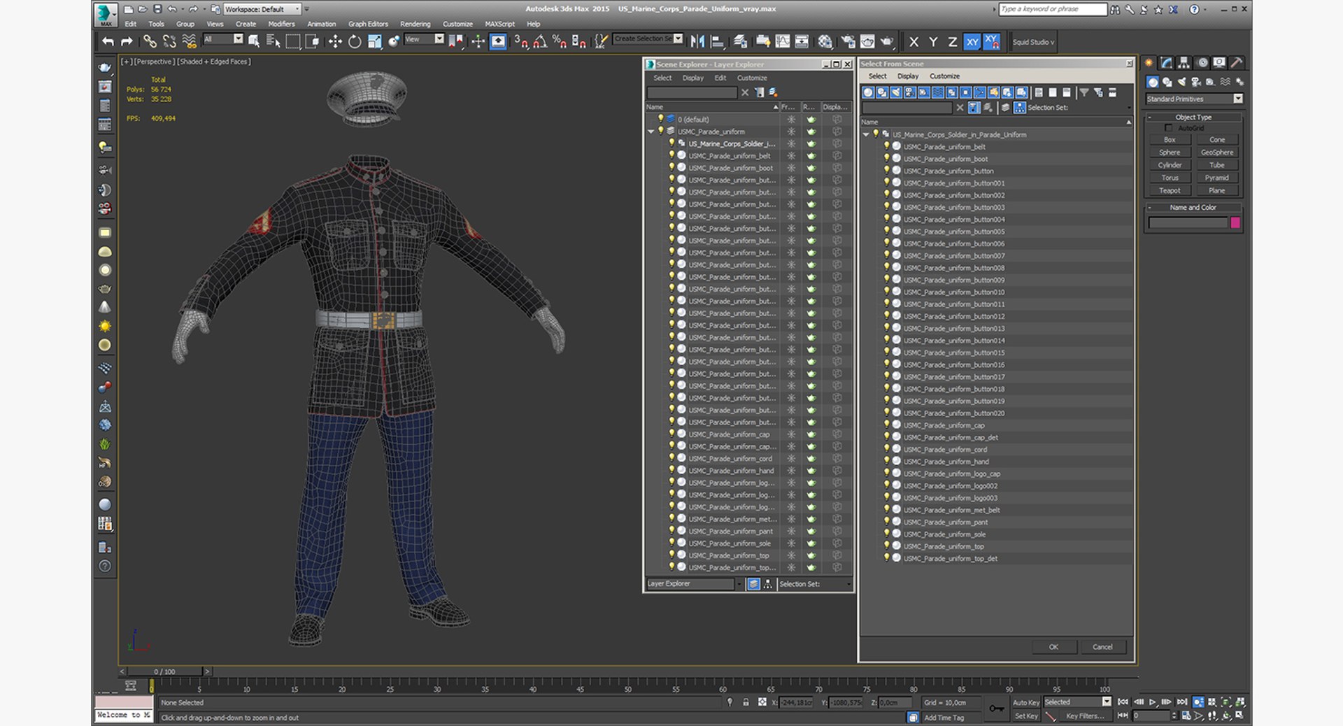 3D Marine Corps Parade Uniform Model - TurboSquid 1178470