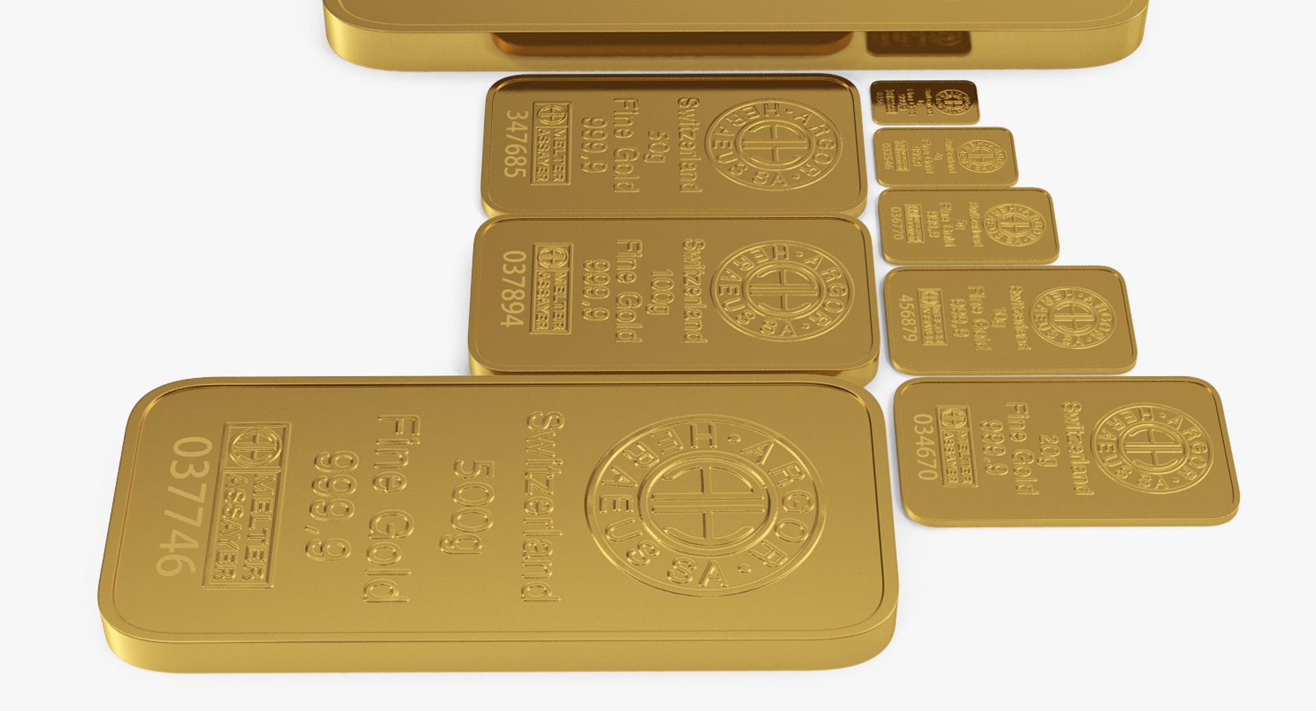Gold bars model - TurboSquid 1150670