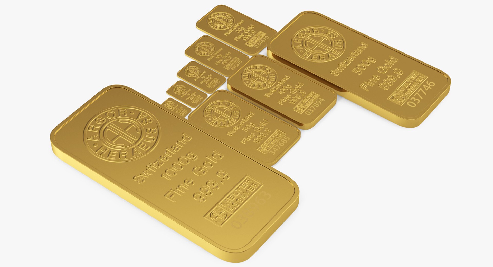 Gold bars model - TurboSquid 1150670