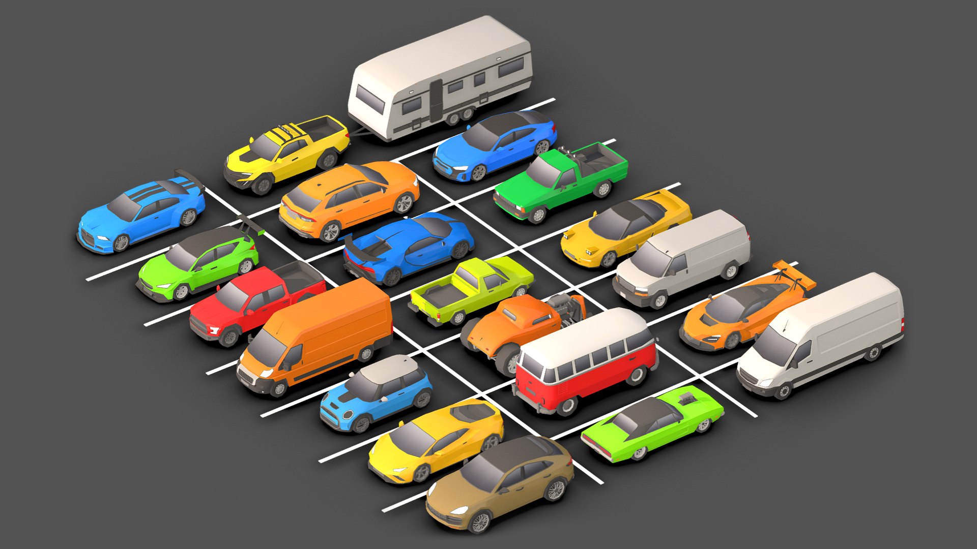 3D Low- Poly Cars Pack - TurboSquid 2164508
