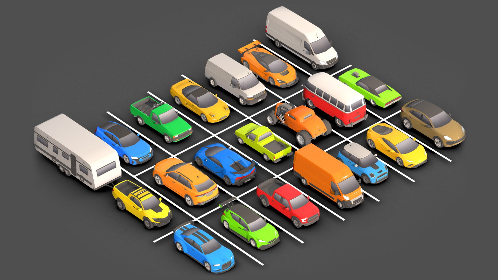 3D Low- Poly Cars Pack - TurboSquid 2164508