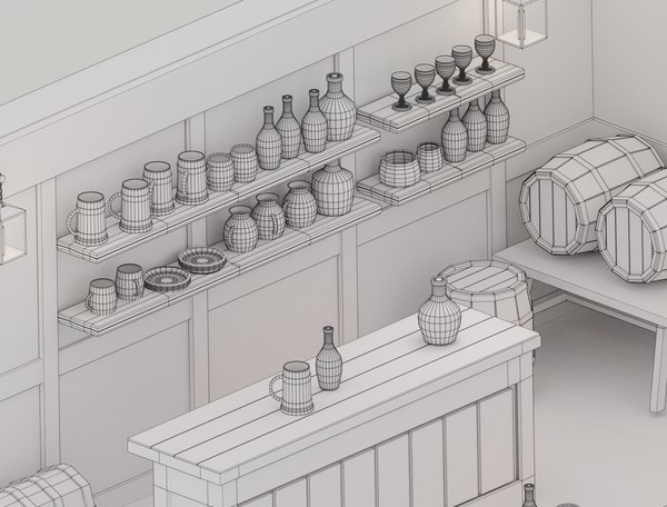 modelo 3d Taberna Low Poly - TurboSquid 1680888