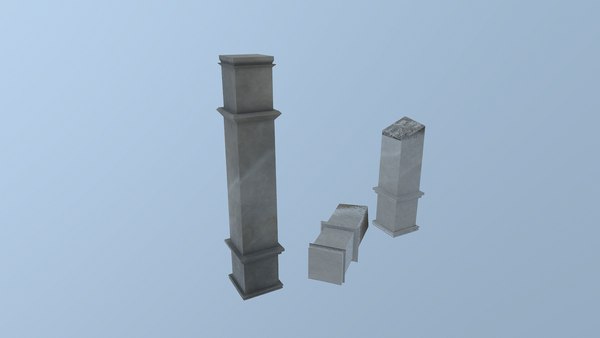 3D Low Poly Square Column - TurboSquid 1753530