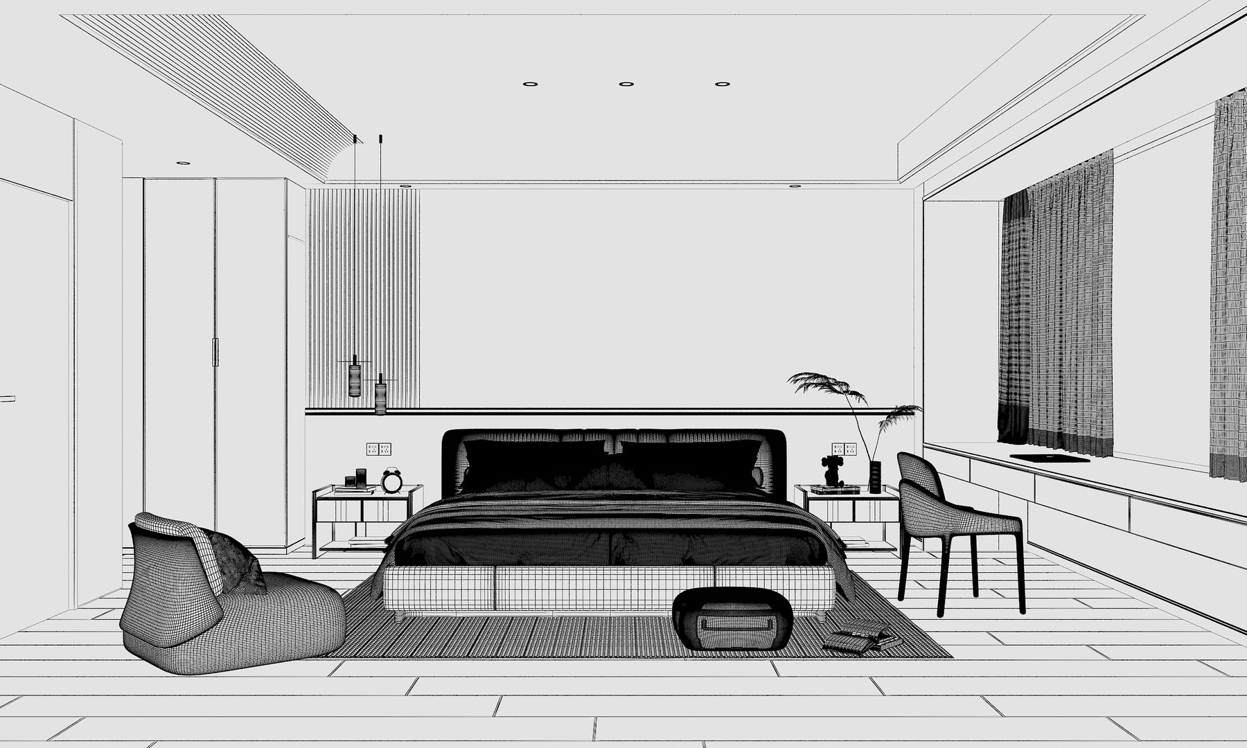 Modern Bedroom 3d Model Turbosquid 2094959