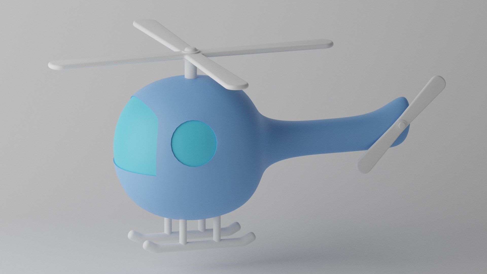 3D Model Cartoon Cute Helicopter - TurboSquid 1865025