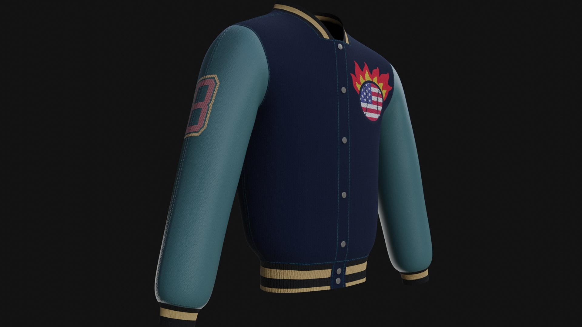 3D Model Baseball Jacket - TurboSquid 2179355