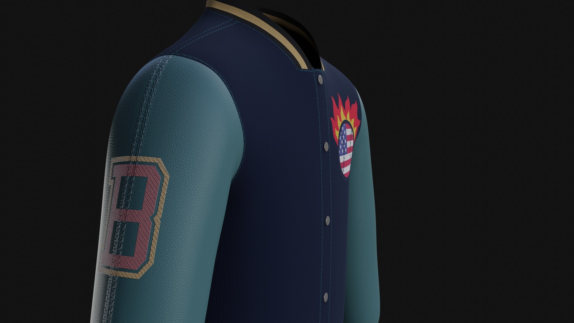 3D Model Baseball Jacket - TurboSquid 2179355