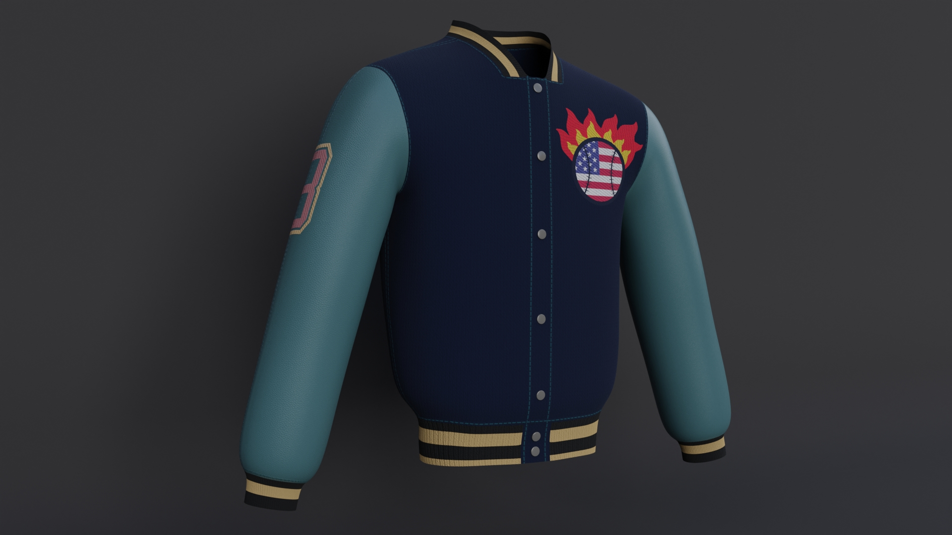 3D Model Baseball Jacket - TurboSquid 2179355