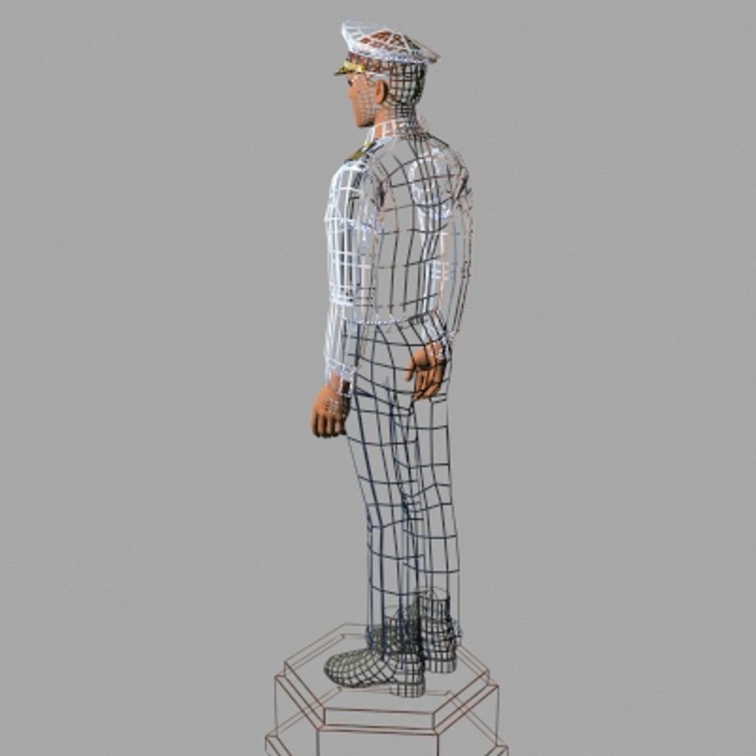 3d ship captains uniform model