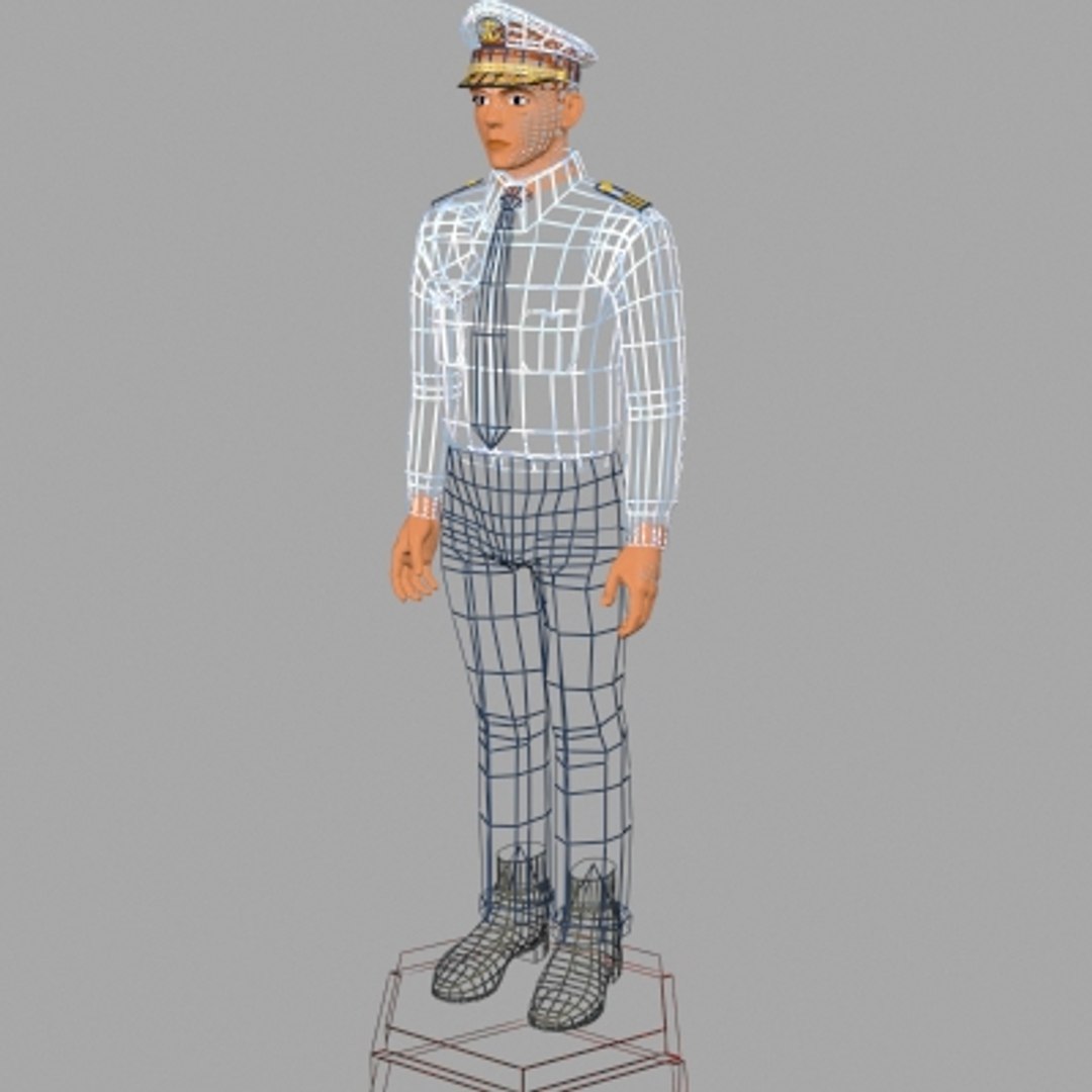 3d ship captains uniform model