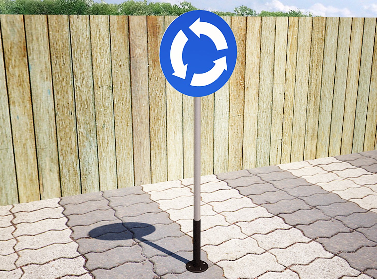 3d model street sign trash