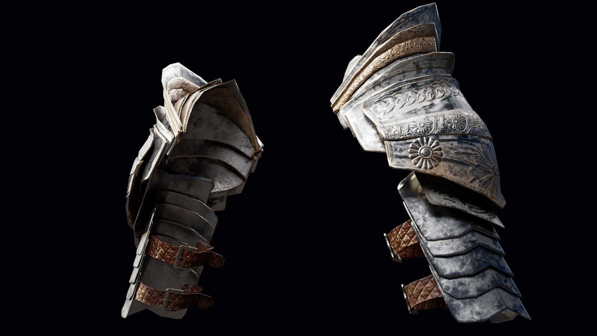 Female Knight Shoulder Armor LowPoly 3D - TurboSquid 2034226