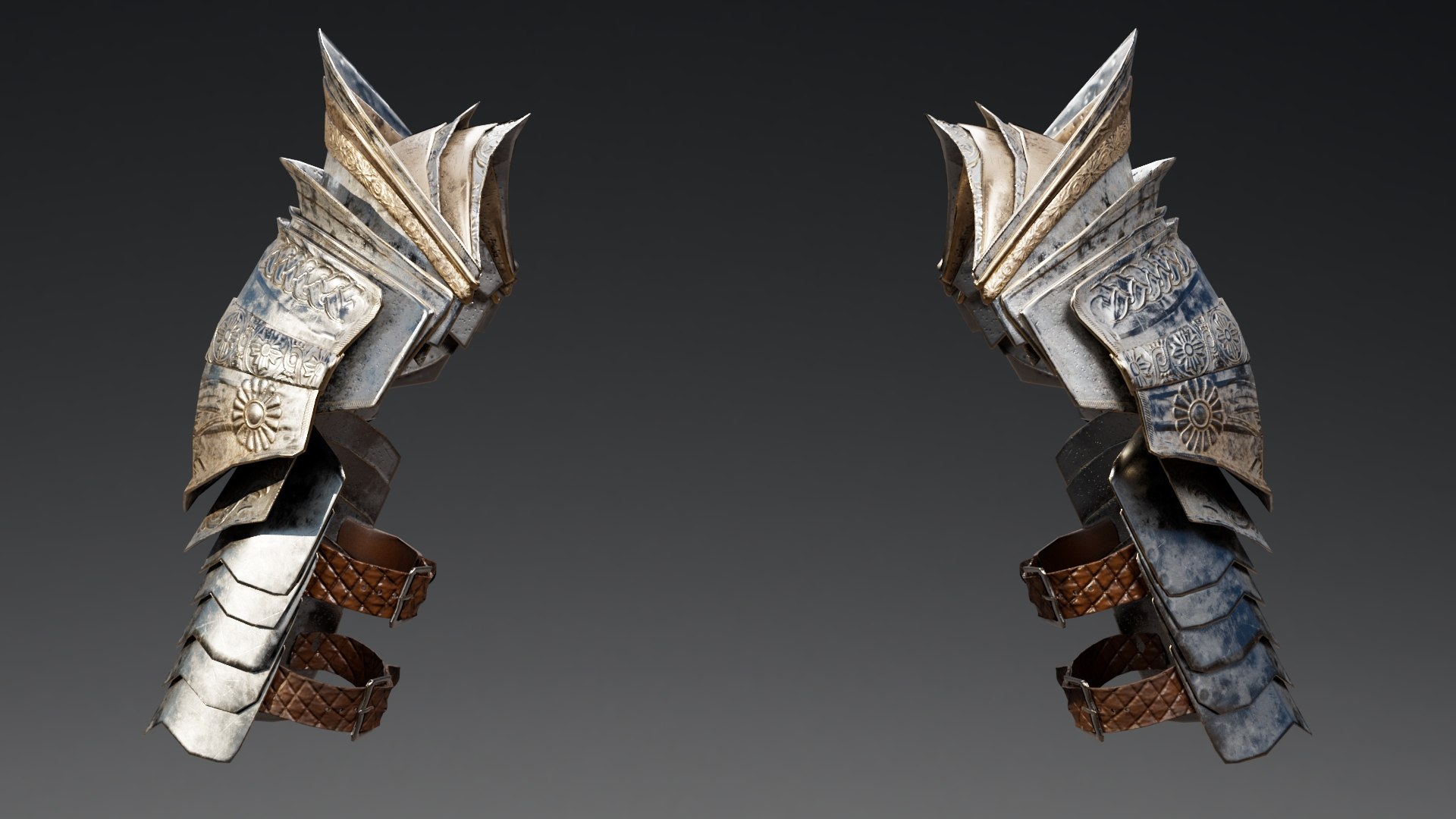 Female Knight Shoulder Armor LowPoly 3D - TurboSquid 2034226