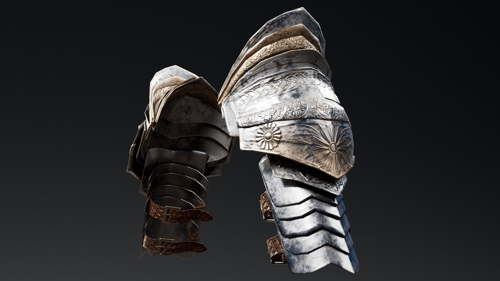 Female Knight Shoulder Armor LowPoly 3D - TurboSquid 2034226