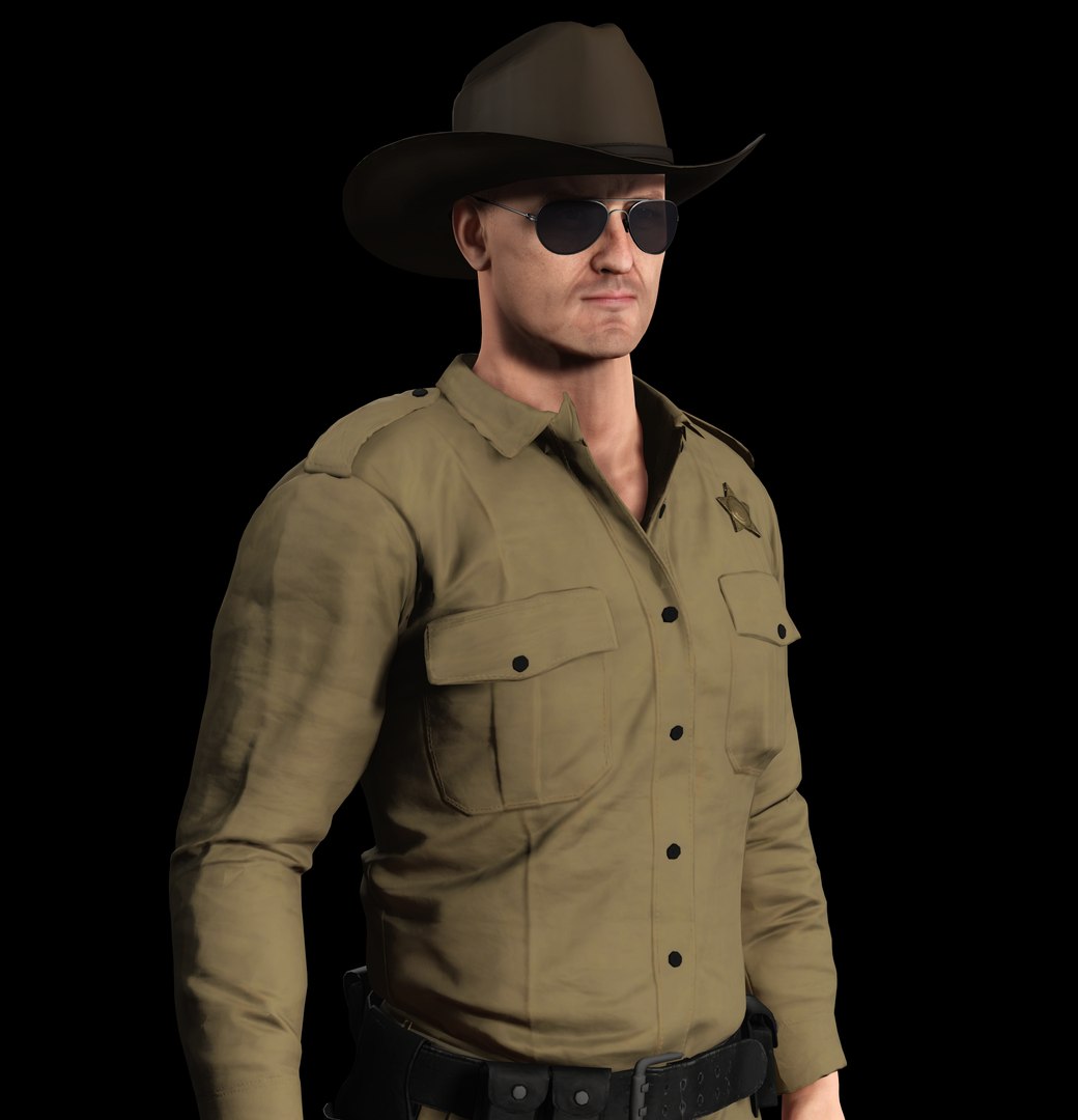 3D Police Sheriff Model - TurboSquid 2070177