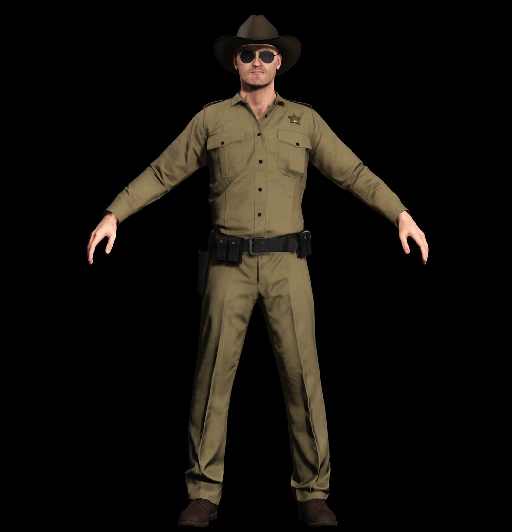 3D Police Sheriff Model - TurboSquid 2070177