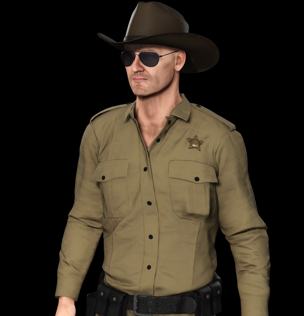3D Police Sheriff Model - TurboSquid 2070177