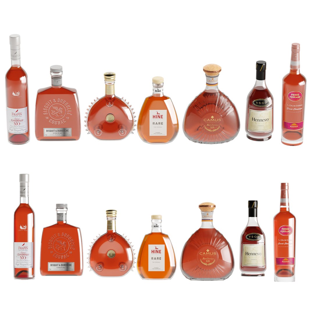 3D Bottles Vol 2 40 Bottles Gins Rum Congac - TurboSquid 1990956