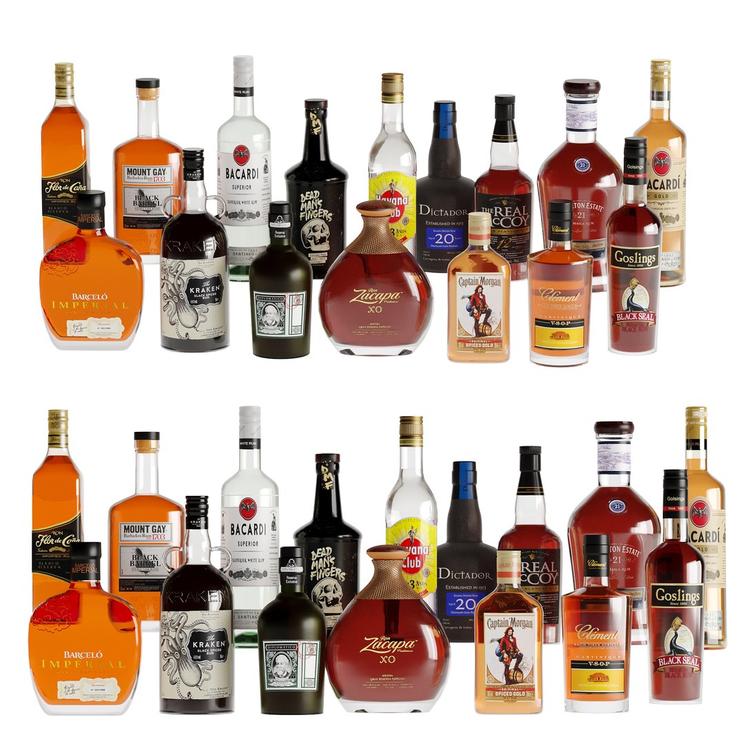 3D Bottles Vol 2 40 Bottles Gins Rum Congac - TurboSquid 1990956