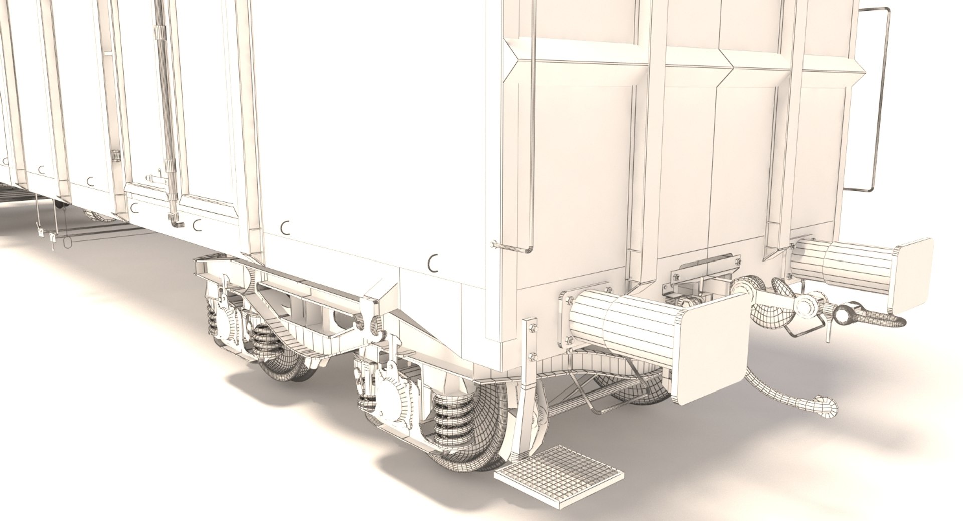 Open-top Box Railcar Eanos 3d Model