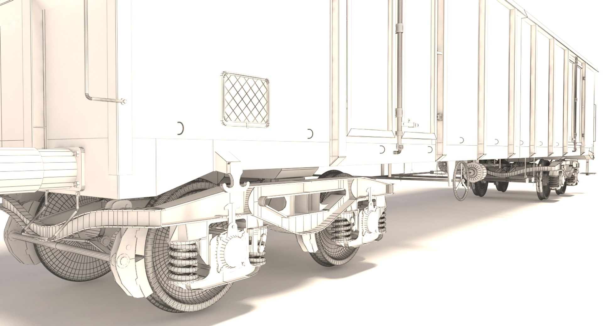 Open-top Box Railcar Eanos 3d Model