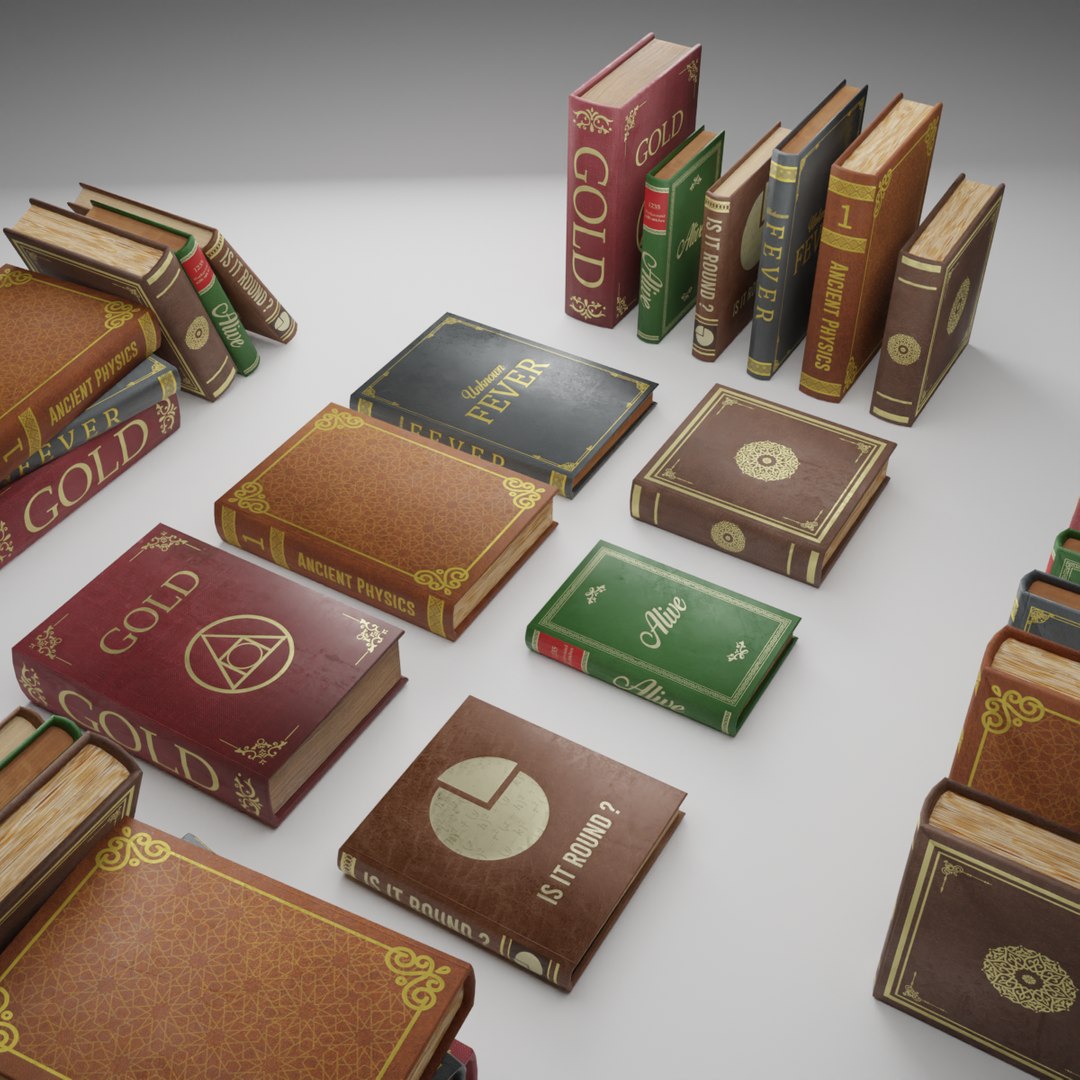 Book Collection Game Ready 3D Model - TurboSquid 1857084