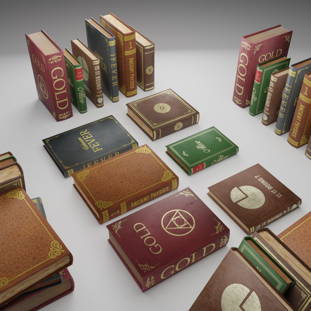 Book Collection Game Ready 3D Model - TurboSquid 1857084