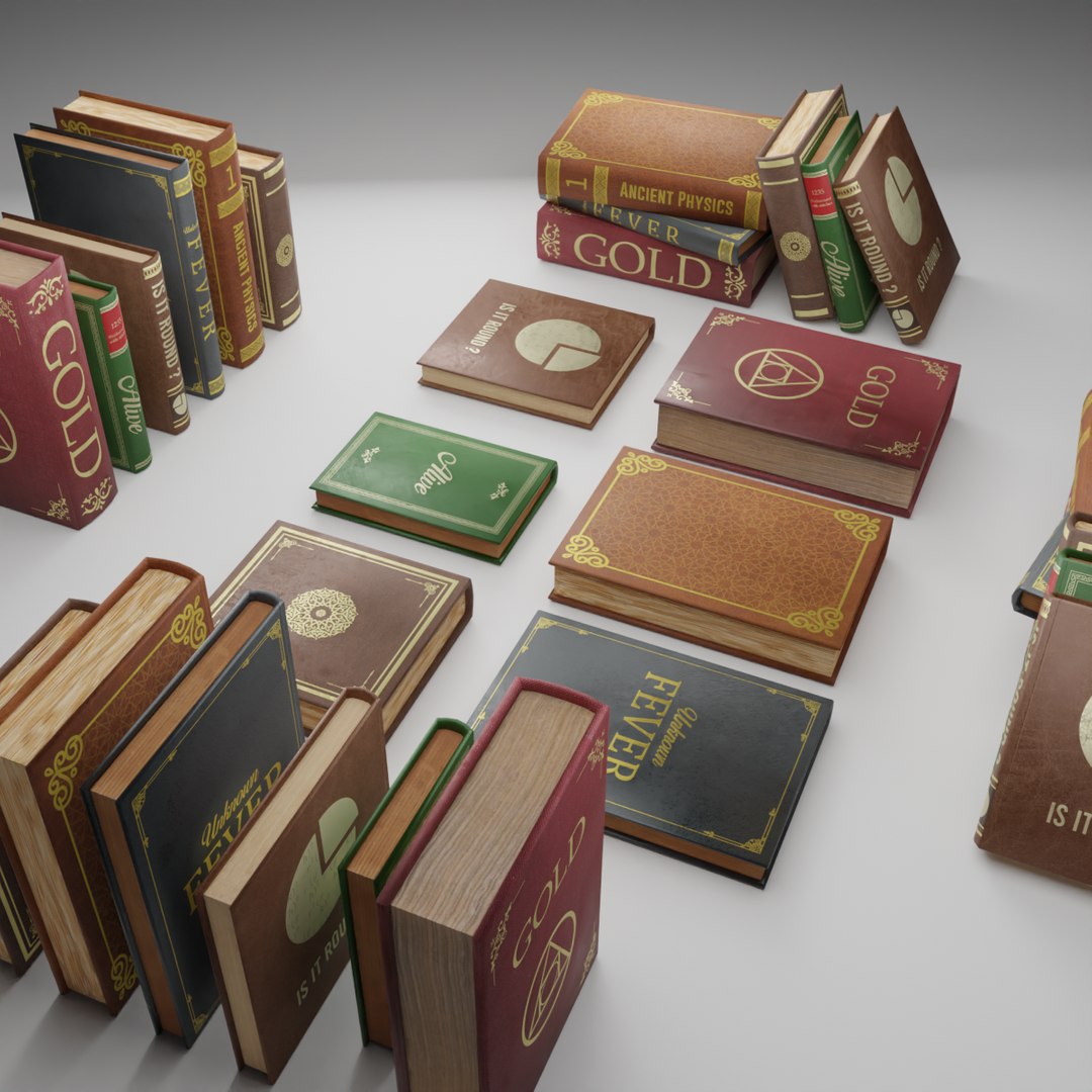 Book Collection Game Ready 3D Model - TurboSquid 1857084