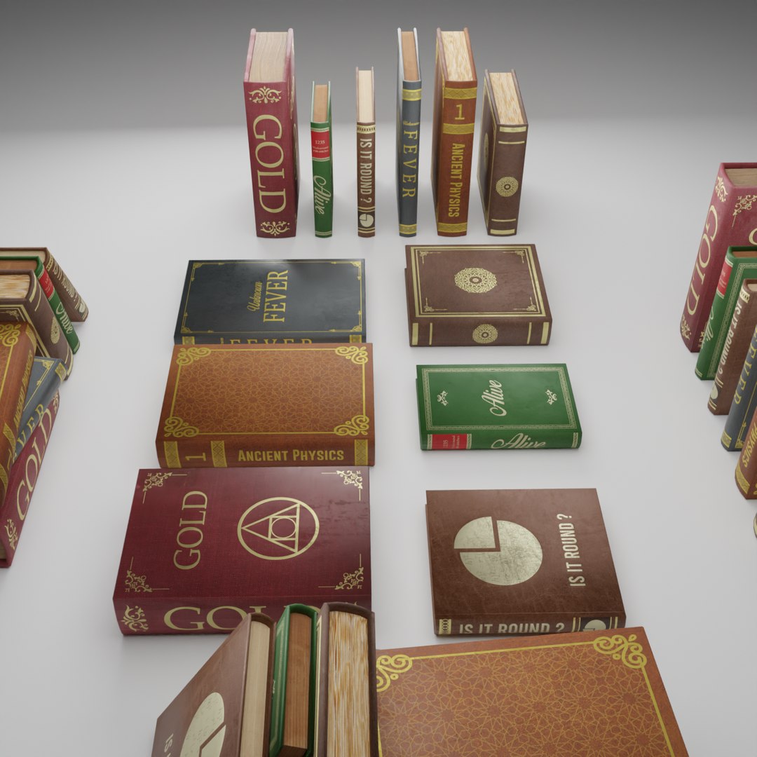 Book Collection Game Ready 3D Model - TurboSquid 1857084