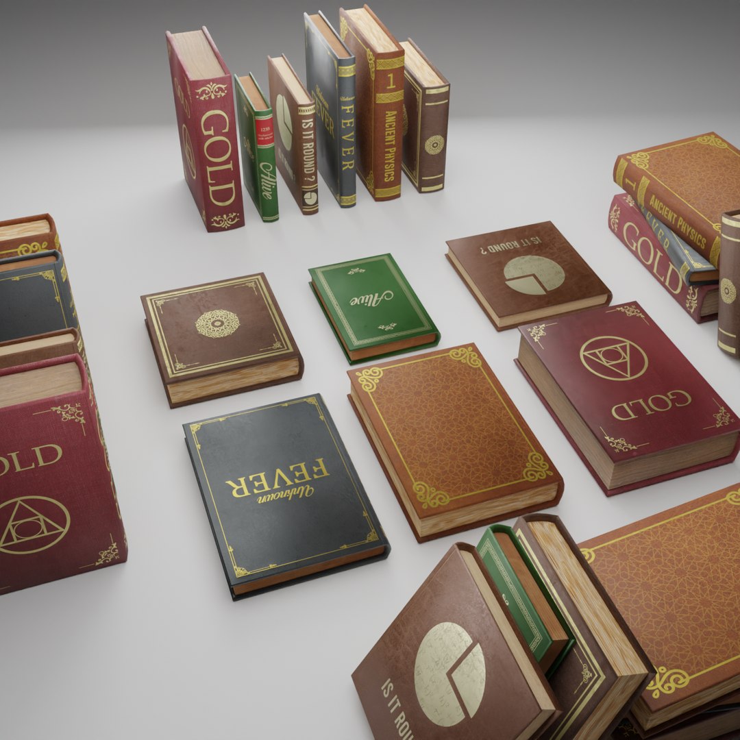Book Collection Game Ready 3D Model - TurboSquid 1857084