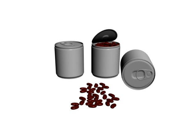 Red bean tin 3D model - TurboSquid 1448692
