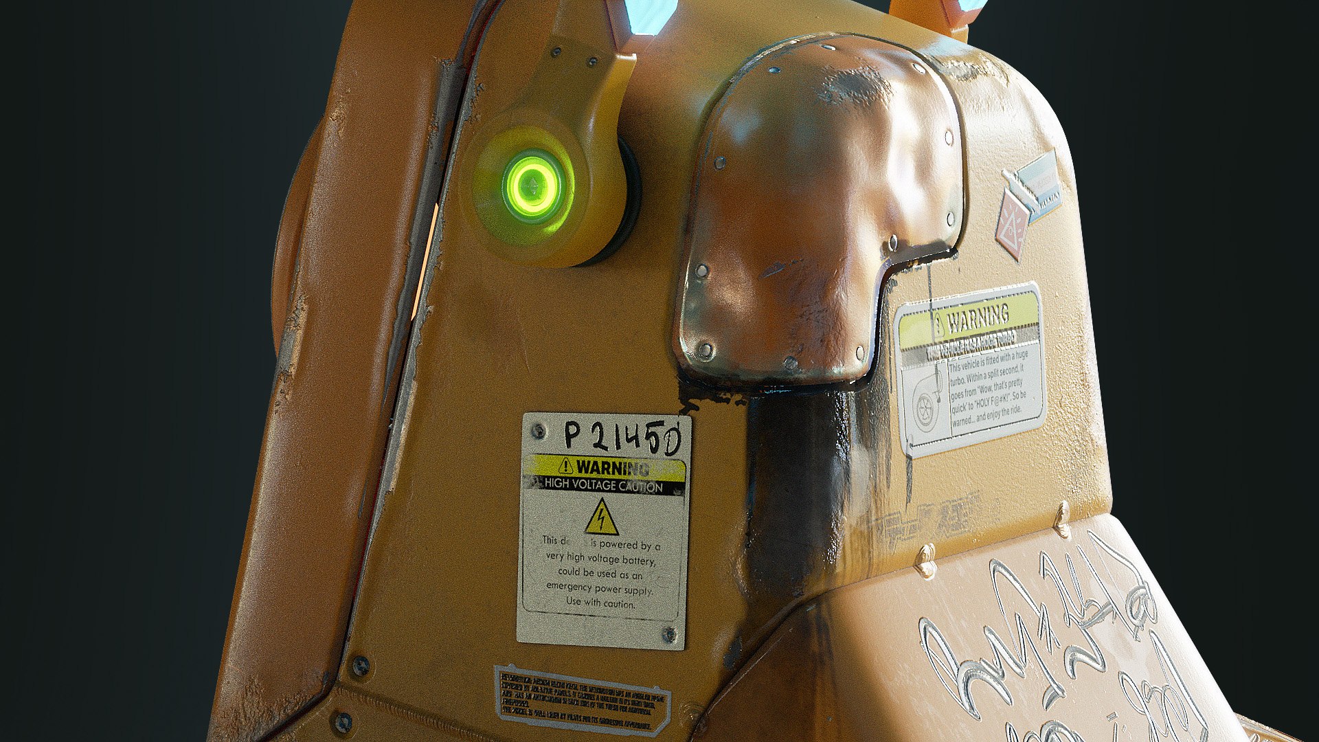 3D Cute Orange Rover Robot - Game and Film Ready - TurboSquid 1793726