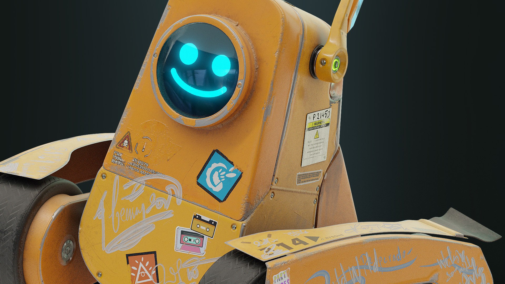 3D Cute Orange Rover Robot - Game And Film Ready - TurboSquid 1793726