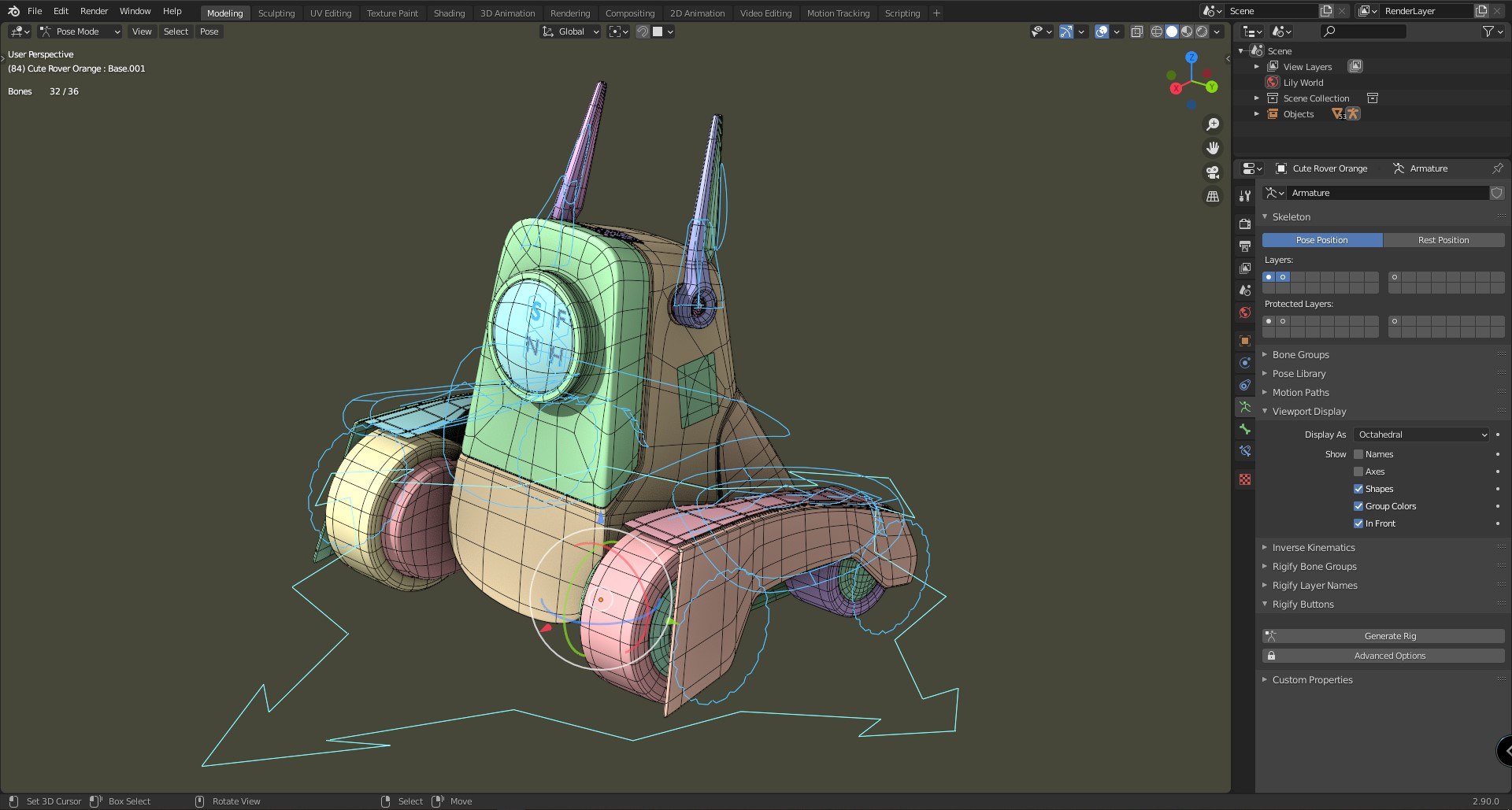 3D Cute Orange Rover Robot - Game and Film Ready - TurboSquid 1793726