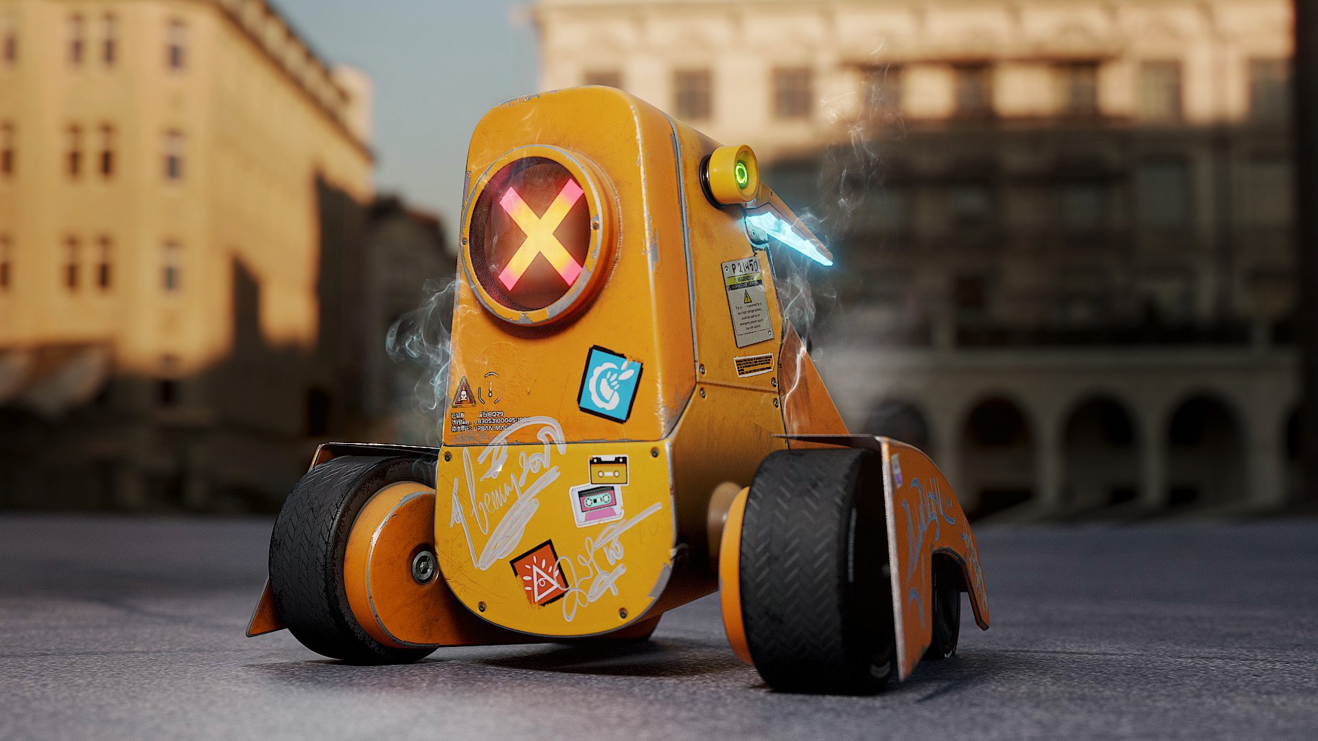 3D Cute Orange Rover Robot - Game And Film Ready - TurboSquid 1793726