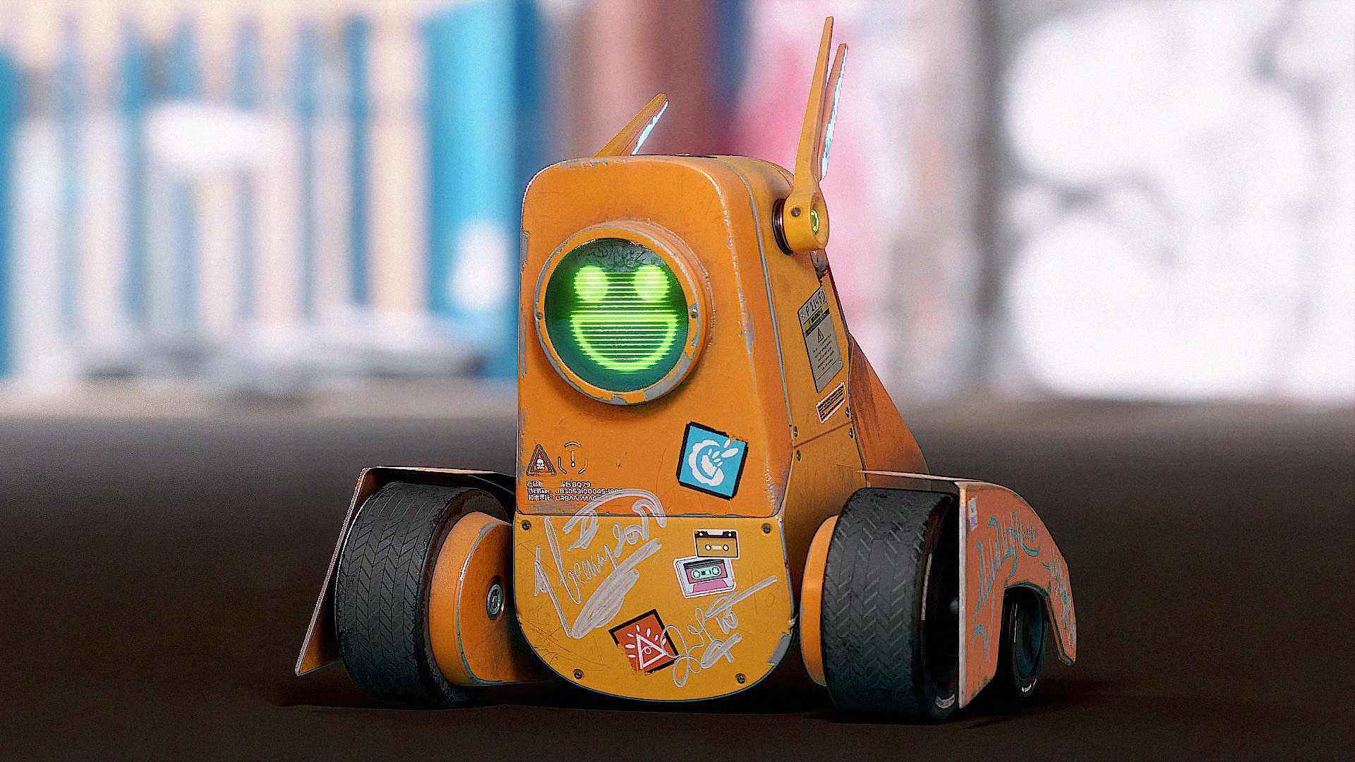 3D Cute Orange Rover Robot - Game And Film Ready - TurboSquid 1793726