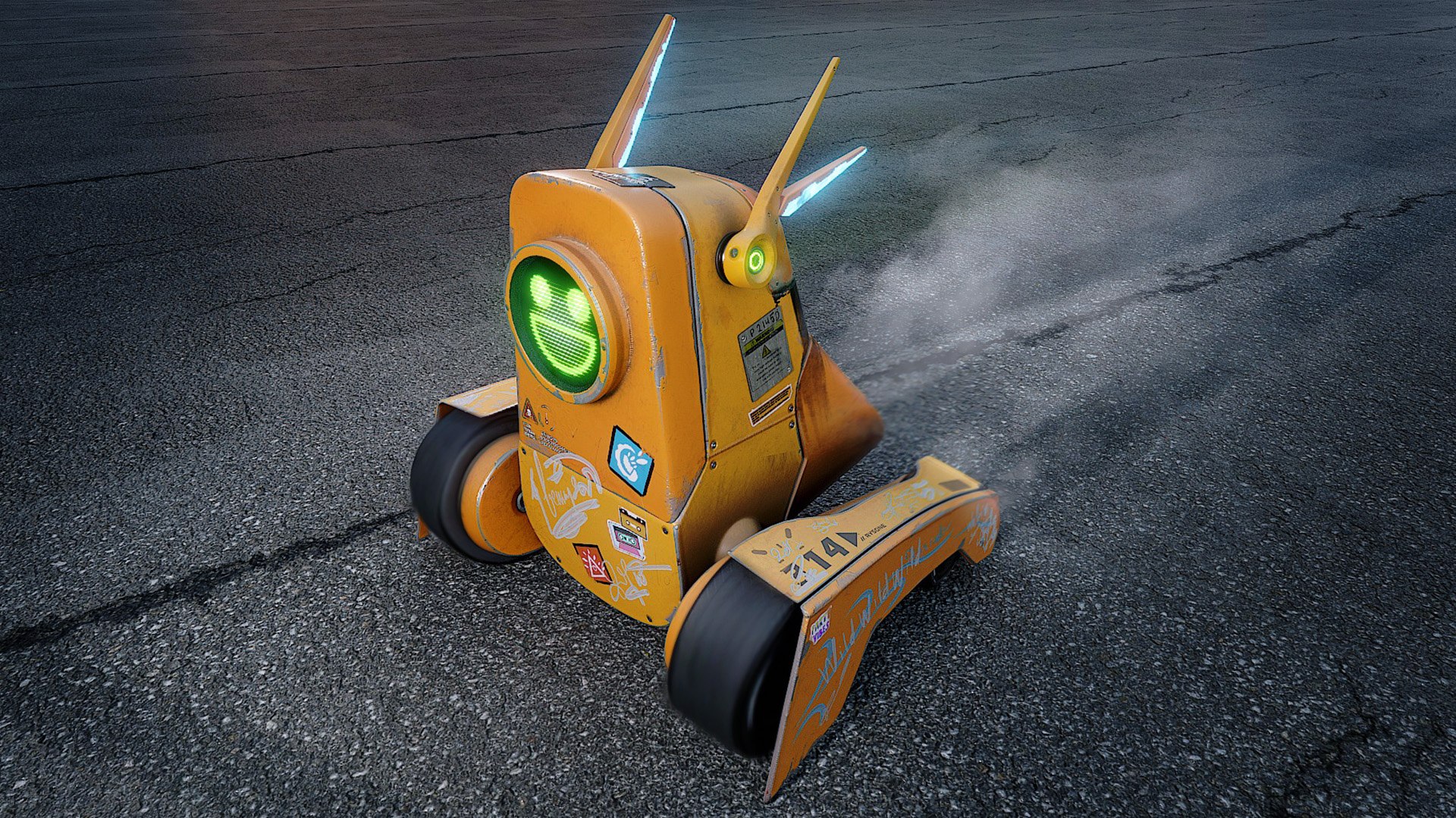 3D Cute Orange Rover Robot - Game And Film Ready - TurboSquid 1793726