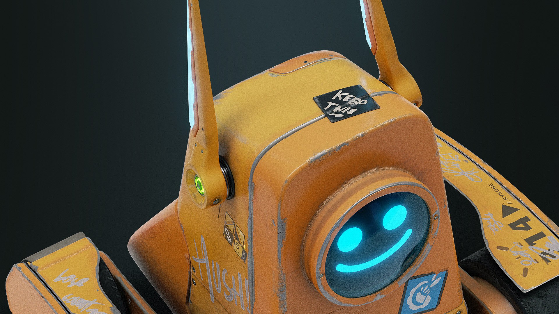 3D Cute Orange Rover Robot - Game and Film Ready - TurboSquid 1793726