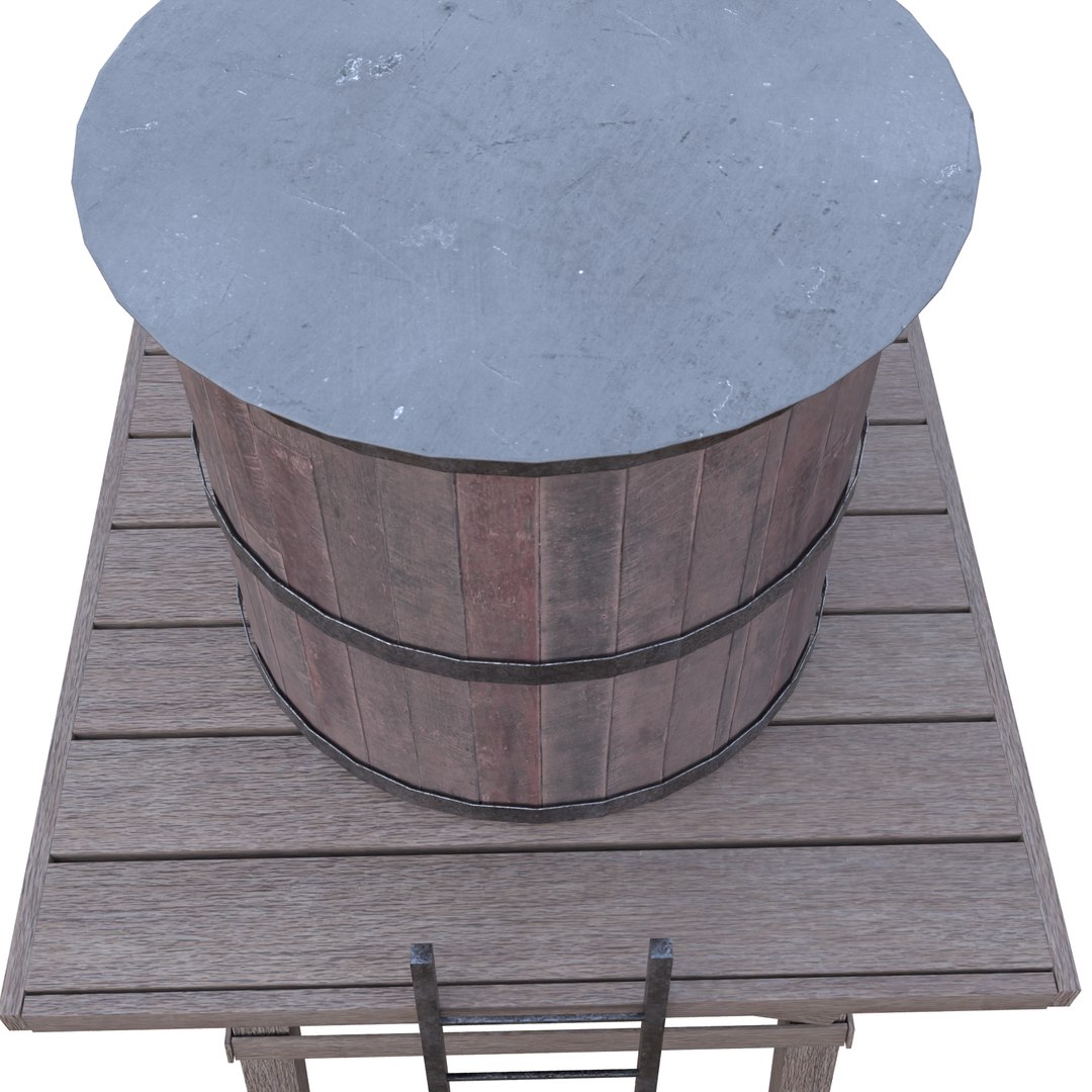 Rustic Water Tower Model - TurboSquid 2441837