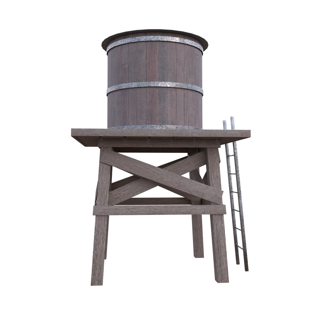 Rustic Water Tower Model - TurboSquid 2441837