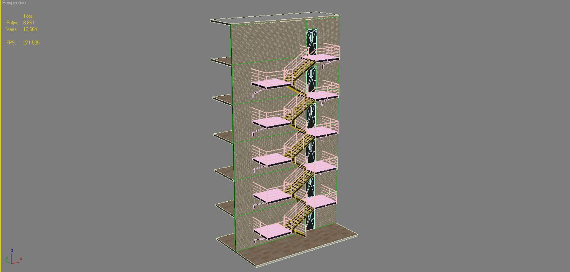 Emergency Exit Stairs 2 3D - TurboSquid 1413589